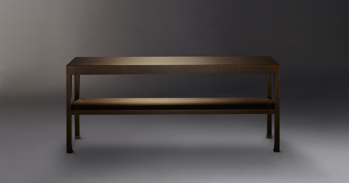 Gong: Smooth and Hammered Bronze Console | Promemoria