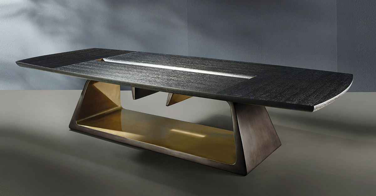 Ermete table, light through wood | Promemoria